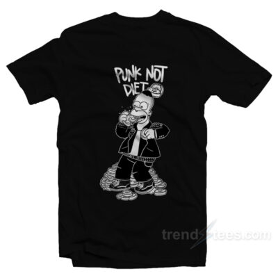 Get It Now Homer Simpson Punk Not Diet Black T-Shirt - Trendstees.com