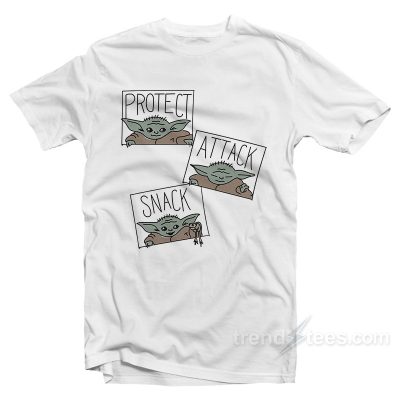 Baby Yoda Protect Attack Snack T-Shirt - Trendstees.com