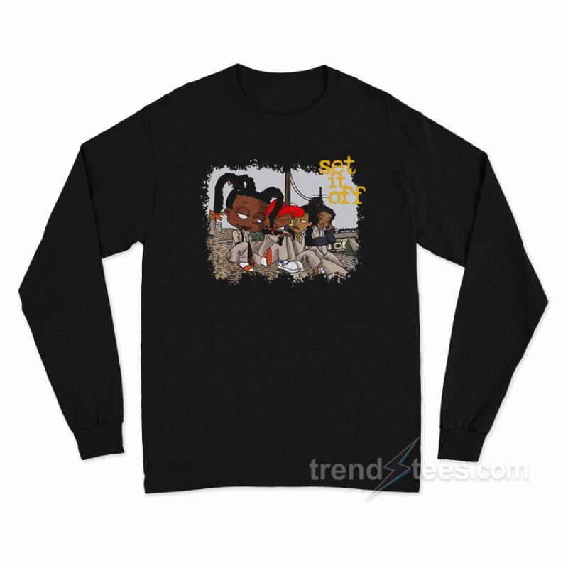 Set It Off Black Cartoon Long Sleeve Shirt - Trendstees.com