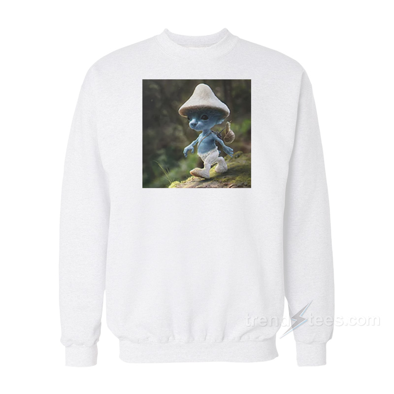 Mushroom Smurf Cat Blue Meme Sweatshirt - trendstees.com